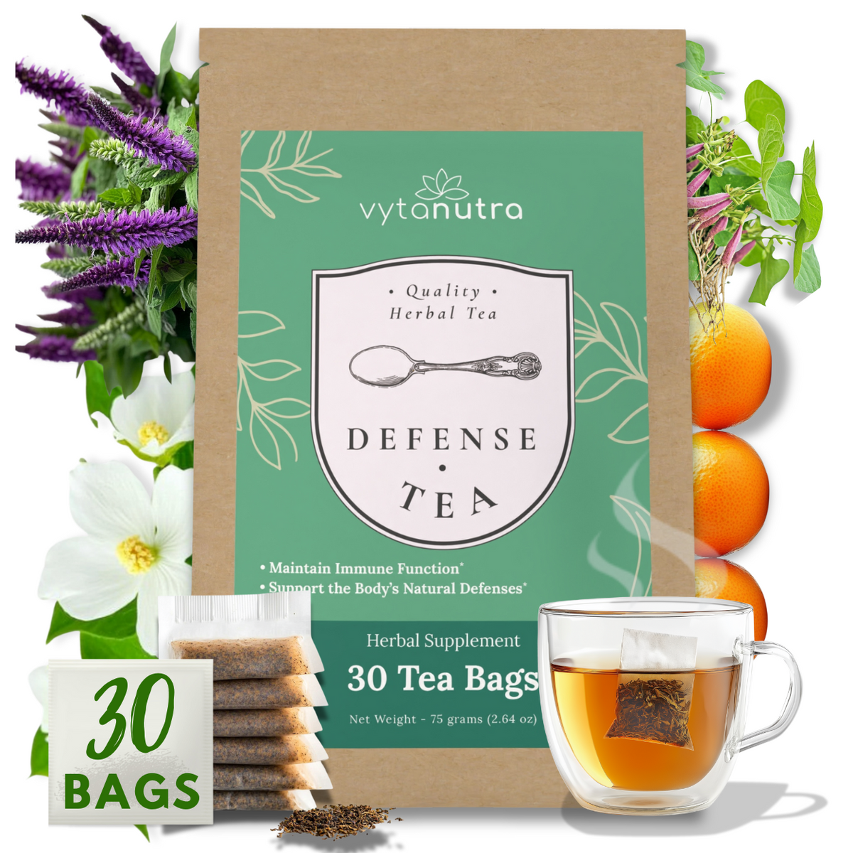 Defense Tea by Vytanutra - Natural Immune Boosting Herbal Tea
